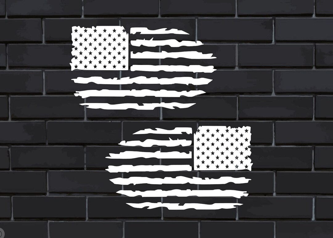 American Flag Distressed Decals - Pair of Decals - Premium Vinyl ...