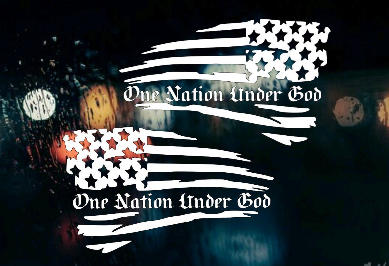 American Flag One Nation Under God Decals - Pair of Decals - Premium ...