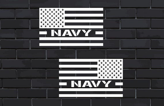 American Flag Navy Decal Set-premium - Etsy