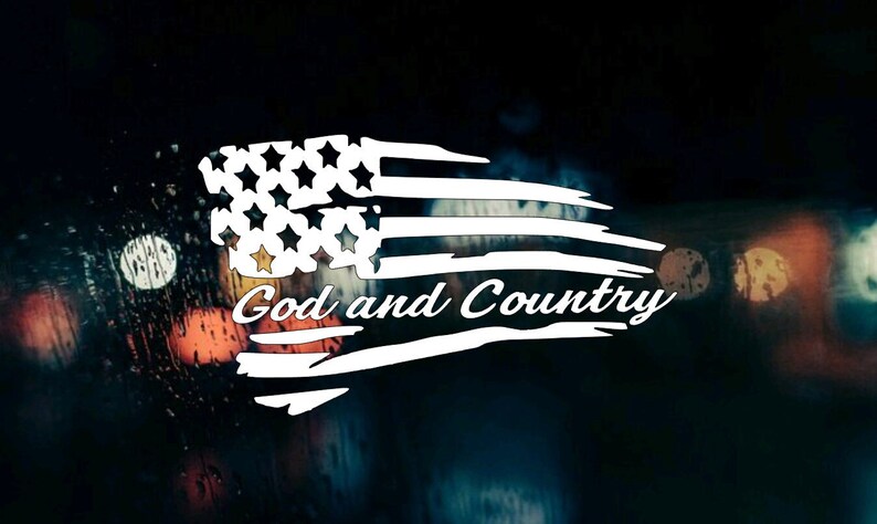 American Flag God and Country Decal Pair - Premium Vinyl - Cars/trucks ...