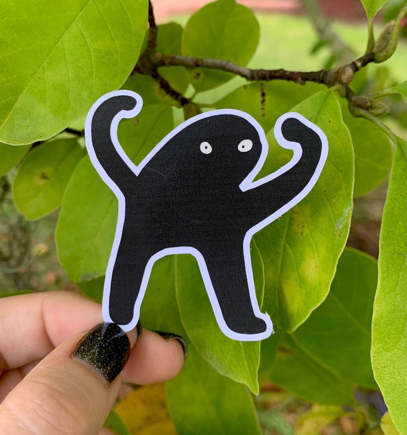 Cursed Cat: Funny Black Cat Meme Sticker - Etsy Finland