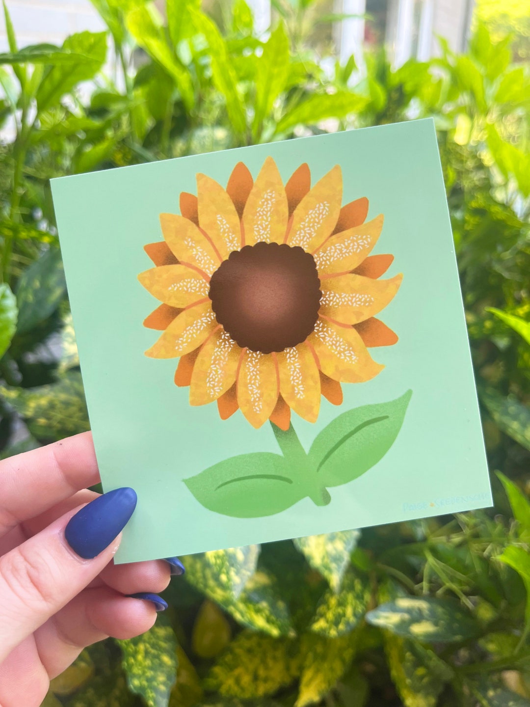 Springtime Sunflower 4x4 Glossy Mini Print | Spring, Florals, Nature - Etsy