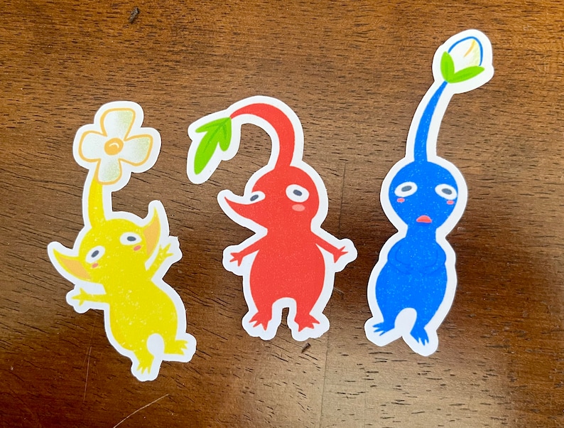 Pikmin Stickers: Red, Yellow, Blue - Etsy