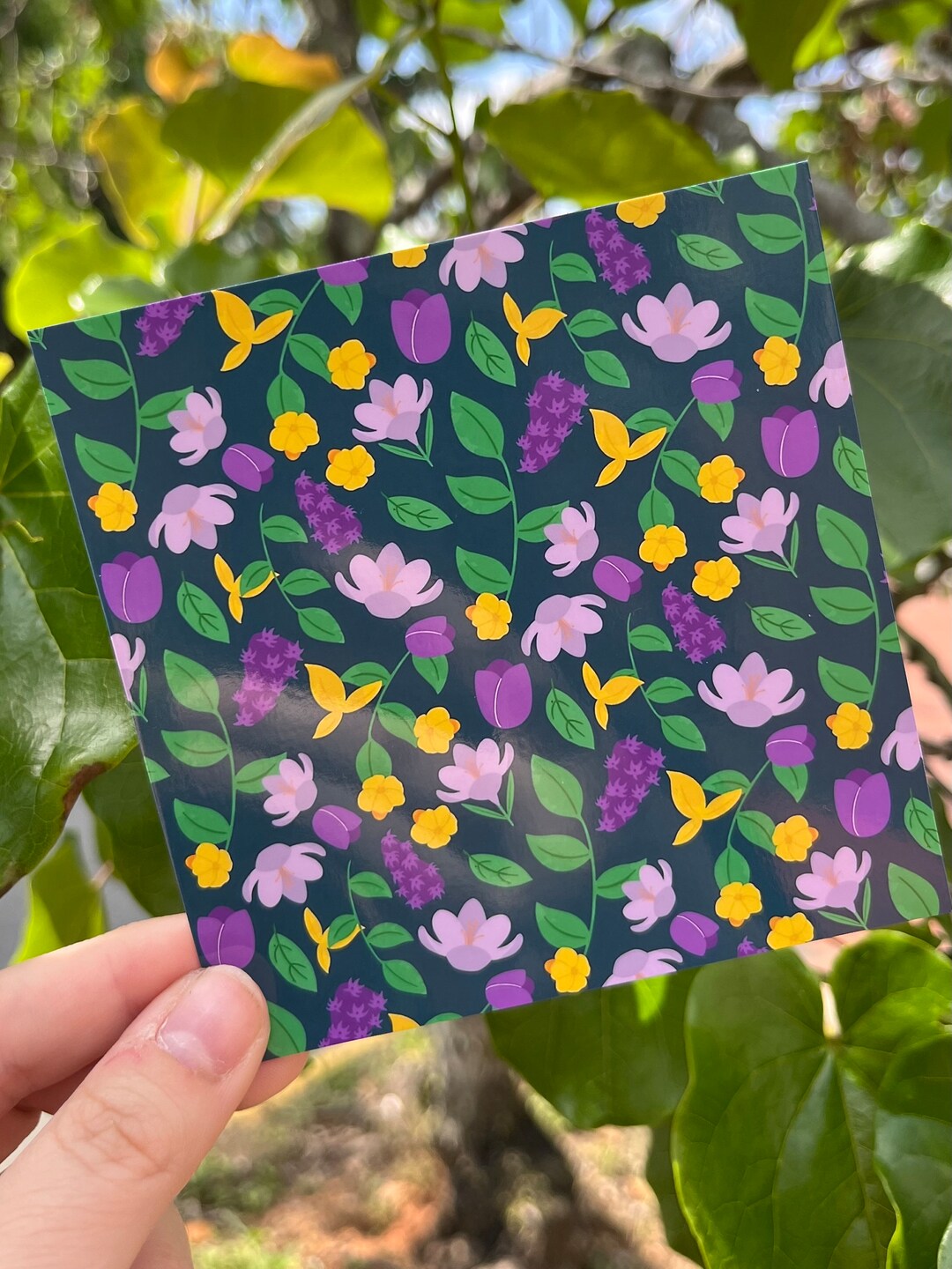 4x4 Floral Pattern Glossy Mini Print - Etsy