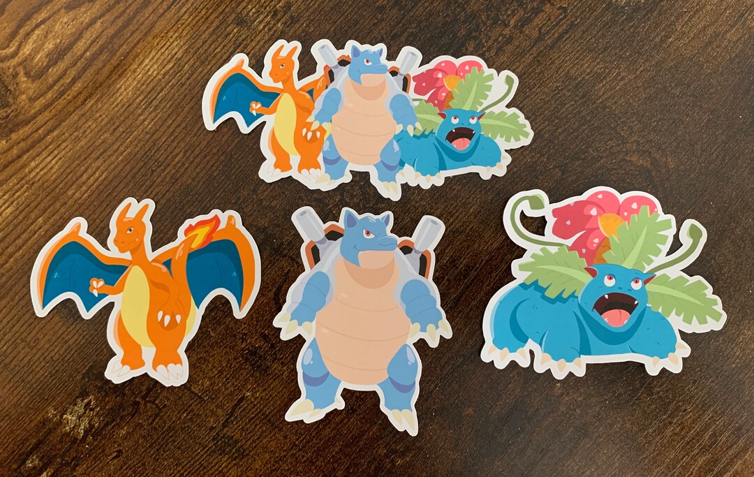 Pokemon Stickers: Charizard, Blastoise, Venusaur - Etsy