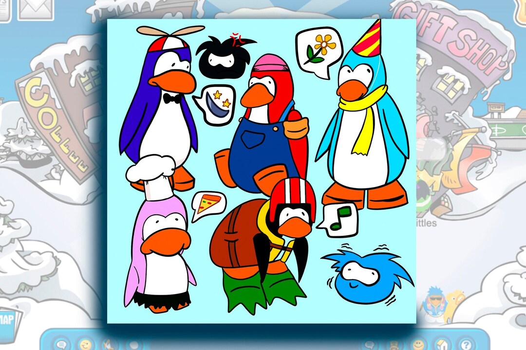 Club Penguin 5x5 Glossy Mini Print | Wall Art | Penguins, Gaming ...