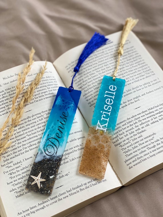 Personalized Bookmarks Resin Ocean/beach Bookmarks | Etsy
