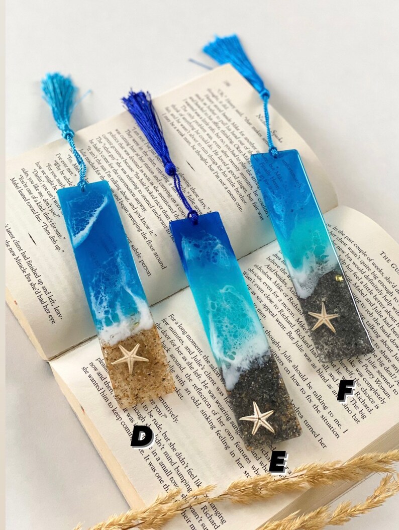 Personalized Bookmarks Resin Ocean/beach Bookmarks | Etsy