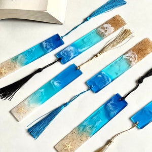 Personalized Bookmarks Resin Ocean/beach Bookmarks Personalized Gift ...