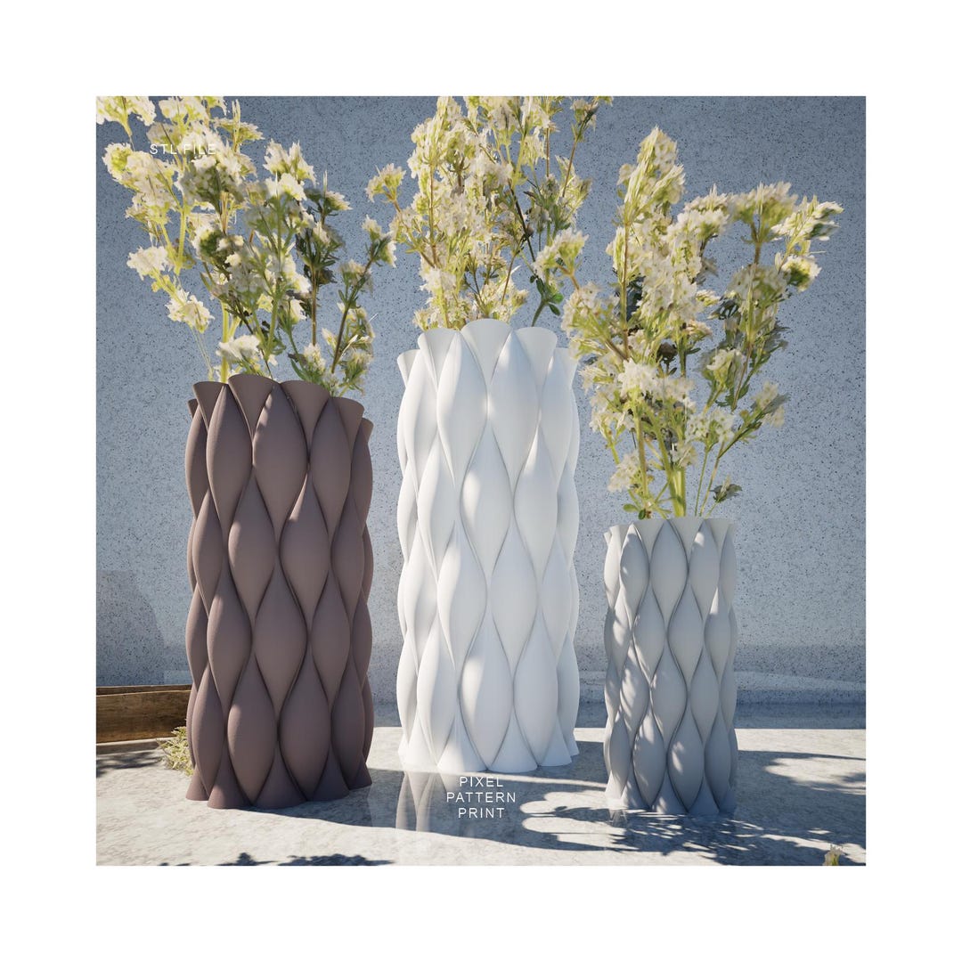 STL Round Wave Pattern Vase 3D Model STL File for 3D Printing - Etsy