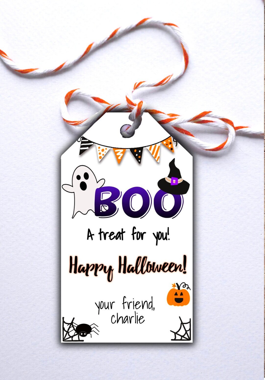 Printable Halloween Favor Tag Boo Gift Tags Trick or Treat - Etsy