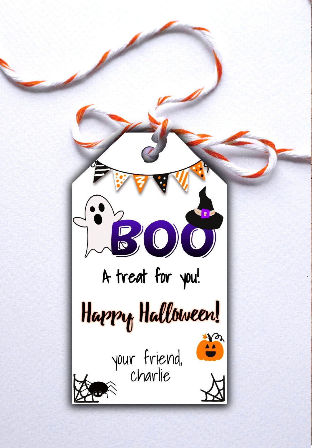 Printable Halloween Favor Tag Boo Gift Tags Trick or Treat - Etsy