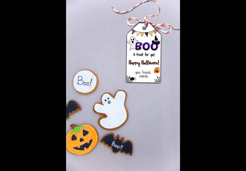 Printable Halloween Favor Tag Boo Gift Tags Trick or Treat - Etsy