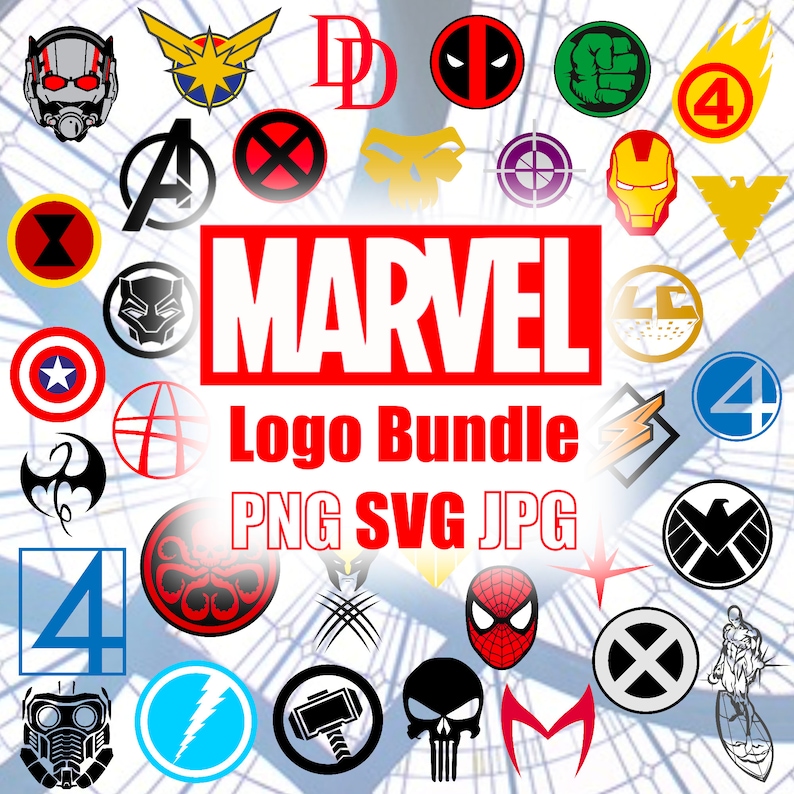 Marvel Logo SVG Bundle - Etsy