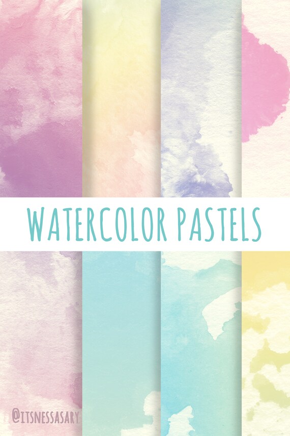 Pastel watercolor digital paper Set of 8 gradient digital | Etsy