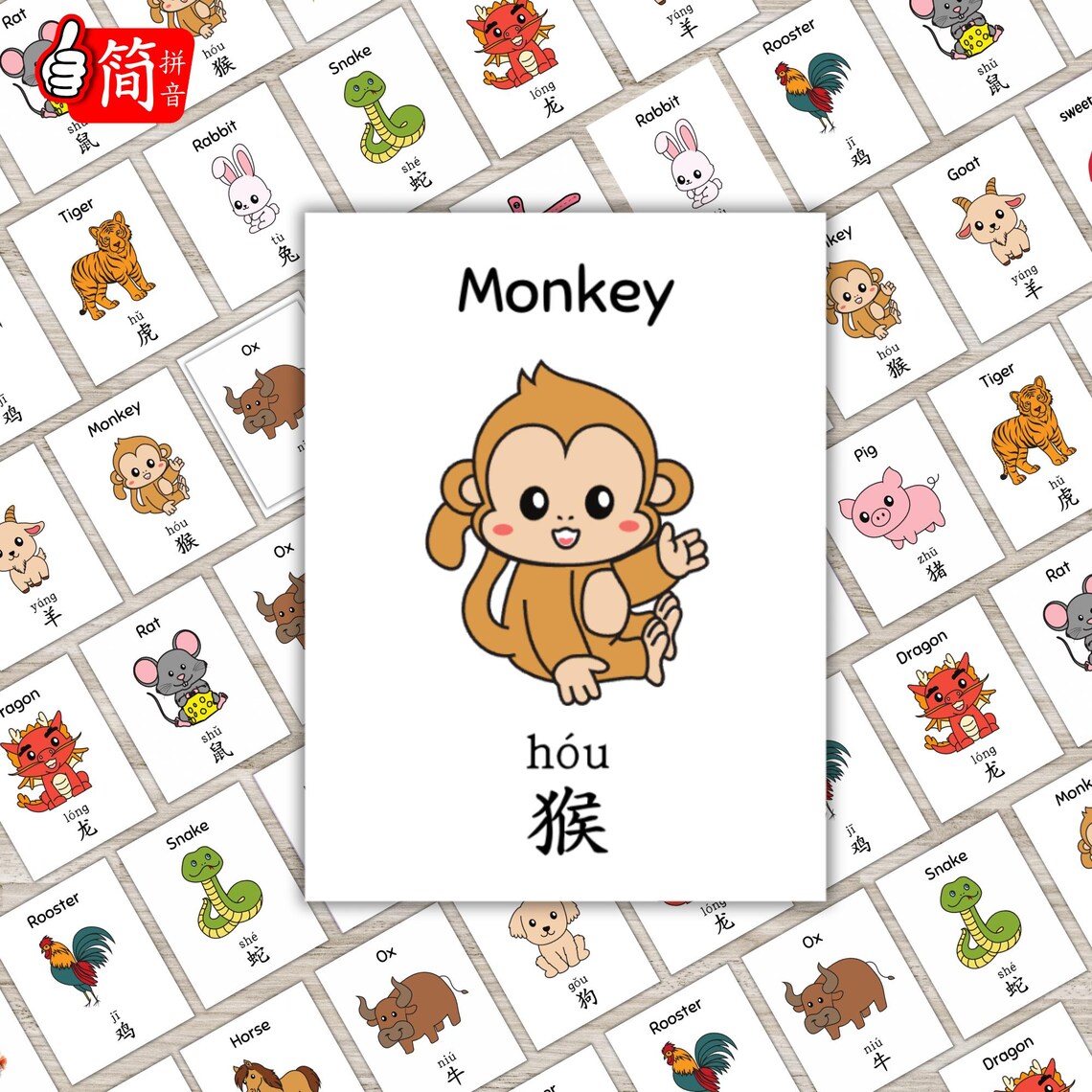 Chinese Zodiac Flashcards, Zodiac Animals Flashcards, Chinese New Year ...