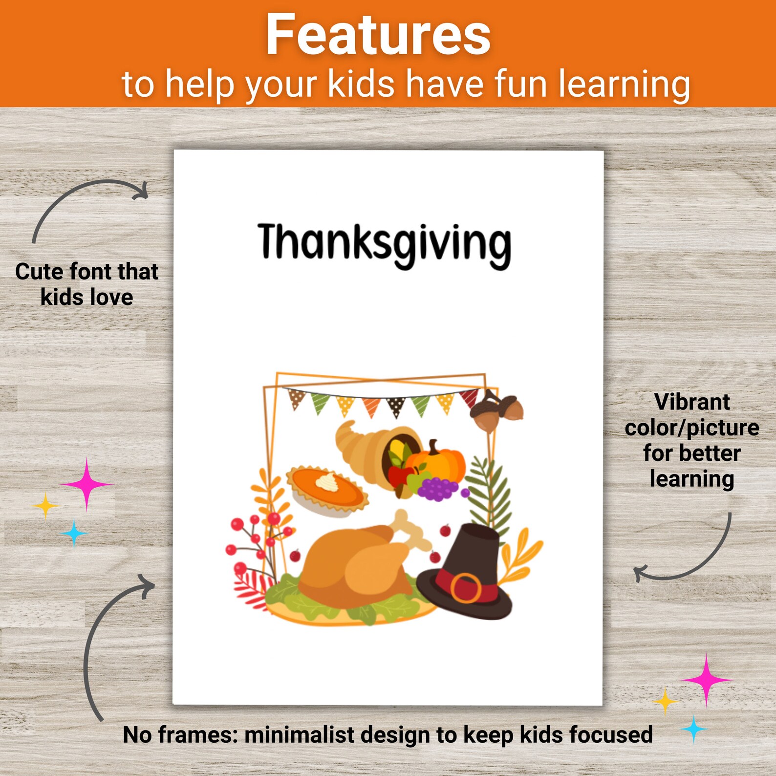 Thanksgiving Flash Card, Thanksgiving Vocabulary Flashcard ...