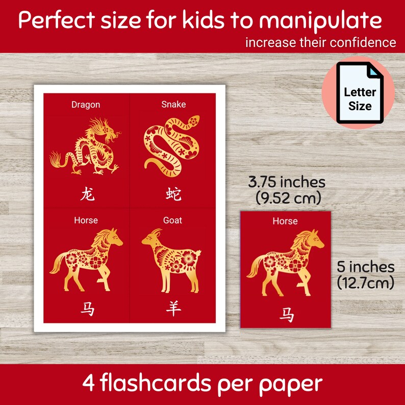 Chinese Zodiac Pinyin Flashcards, Chinese New Year, Chinese for Kids ...