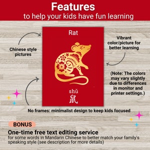 Chinese Zodiac Pinyin Flashcards, Chinese New Year, Chinese for Kids ...