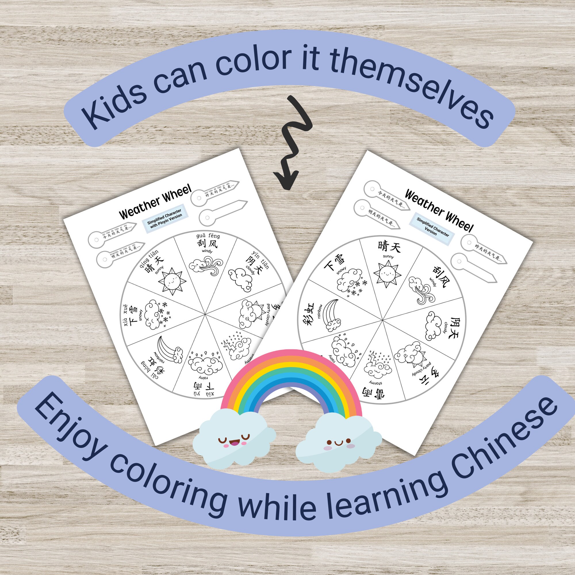 Chinese Weather Wheel,kids Learn Chinese,chinese Flashcards Pinyin ...