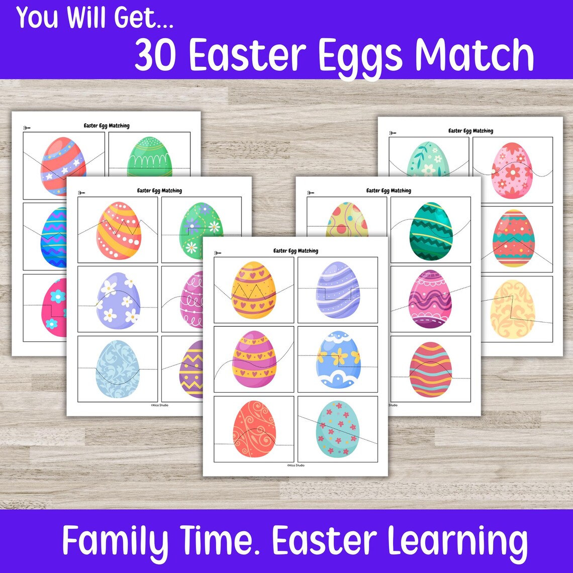 Easter Egg Matching Game, Easter Preschool Kids, Easter Match Activity ...