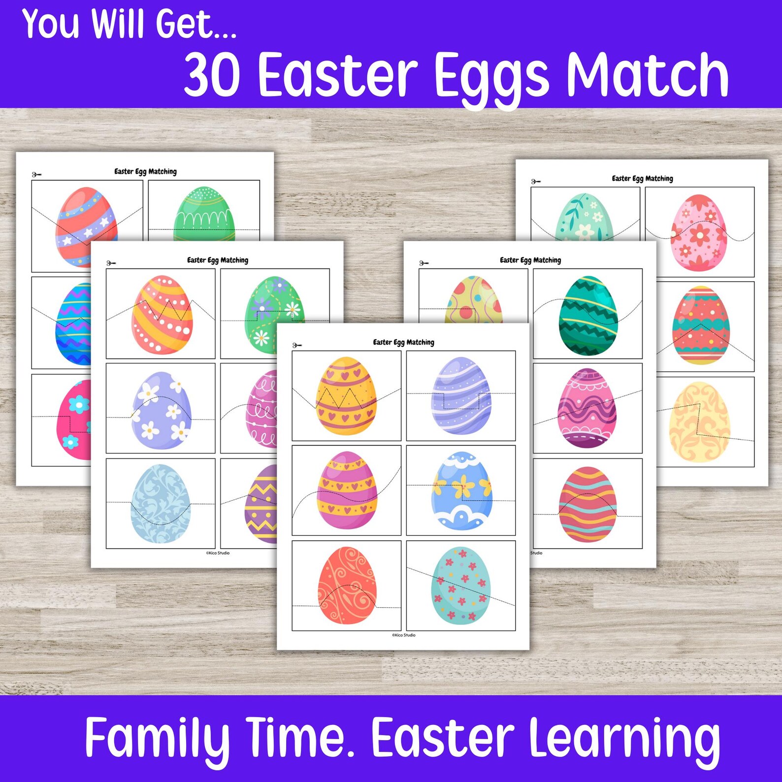 Easter Egg Matching Game, Easter Preschool Kids, Easter Match Activity ...