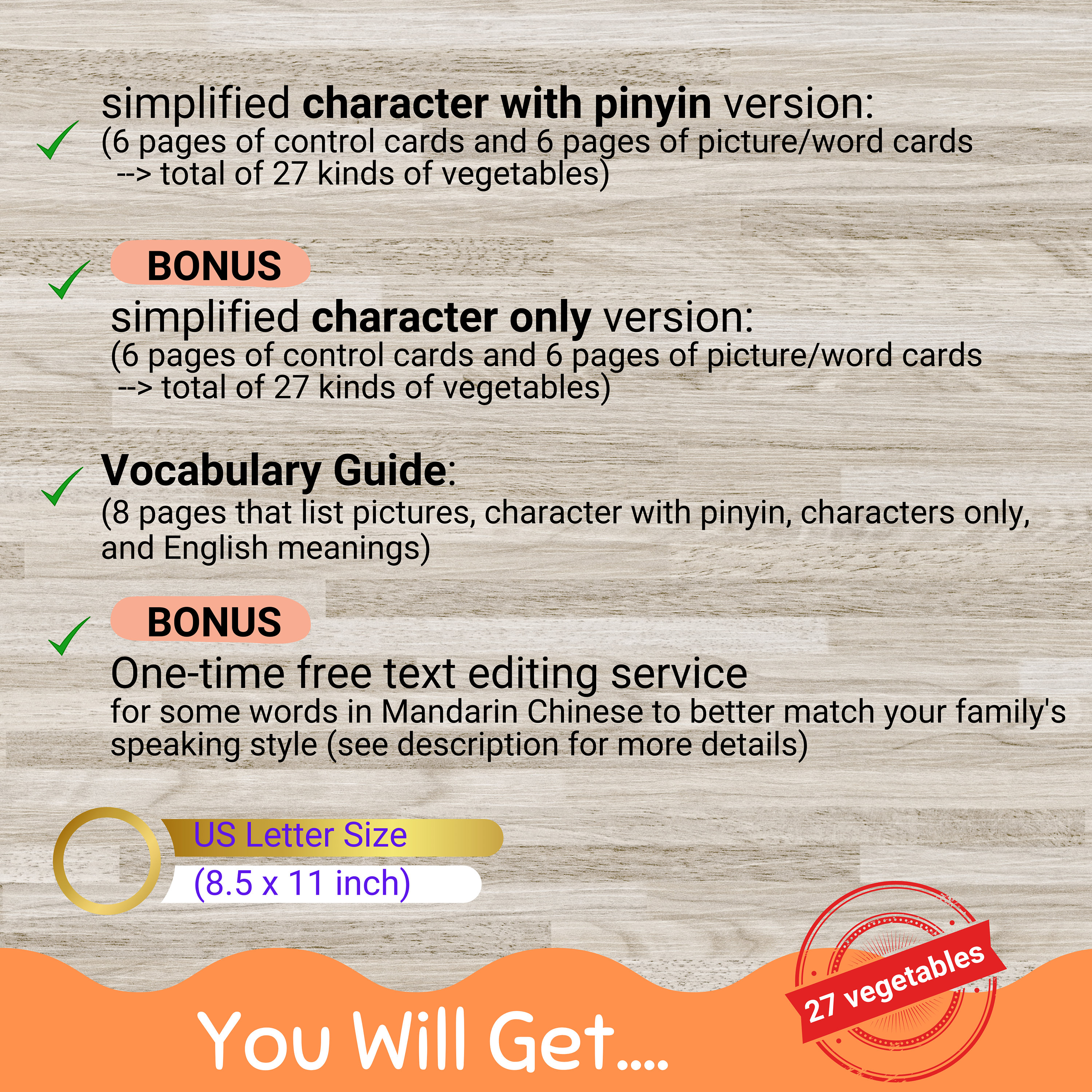 Vegetable Chinese Flashcards, Pinyin Chinese Flash Cards, 3-part ...