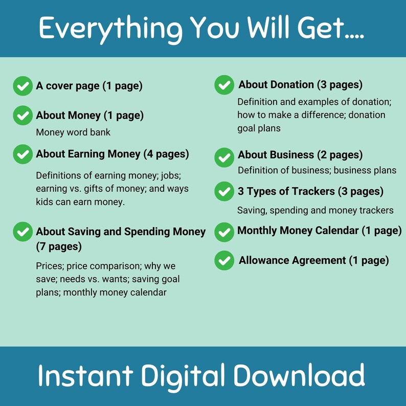 Financial Literacy Activity Pack for Kids I Budgeting Worksheets for ...