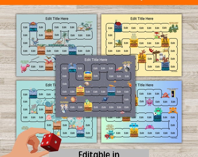 Blank Board Game Template, Editable Game Board Template for Kids, Make ...