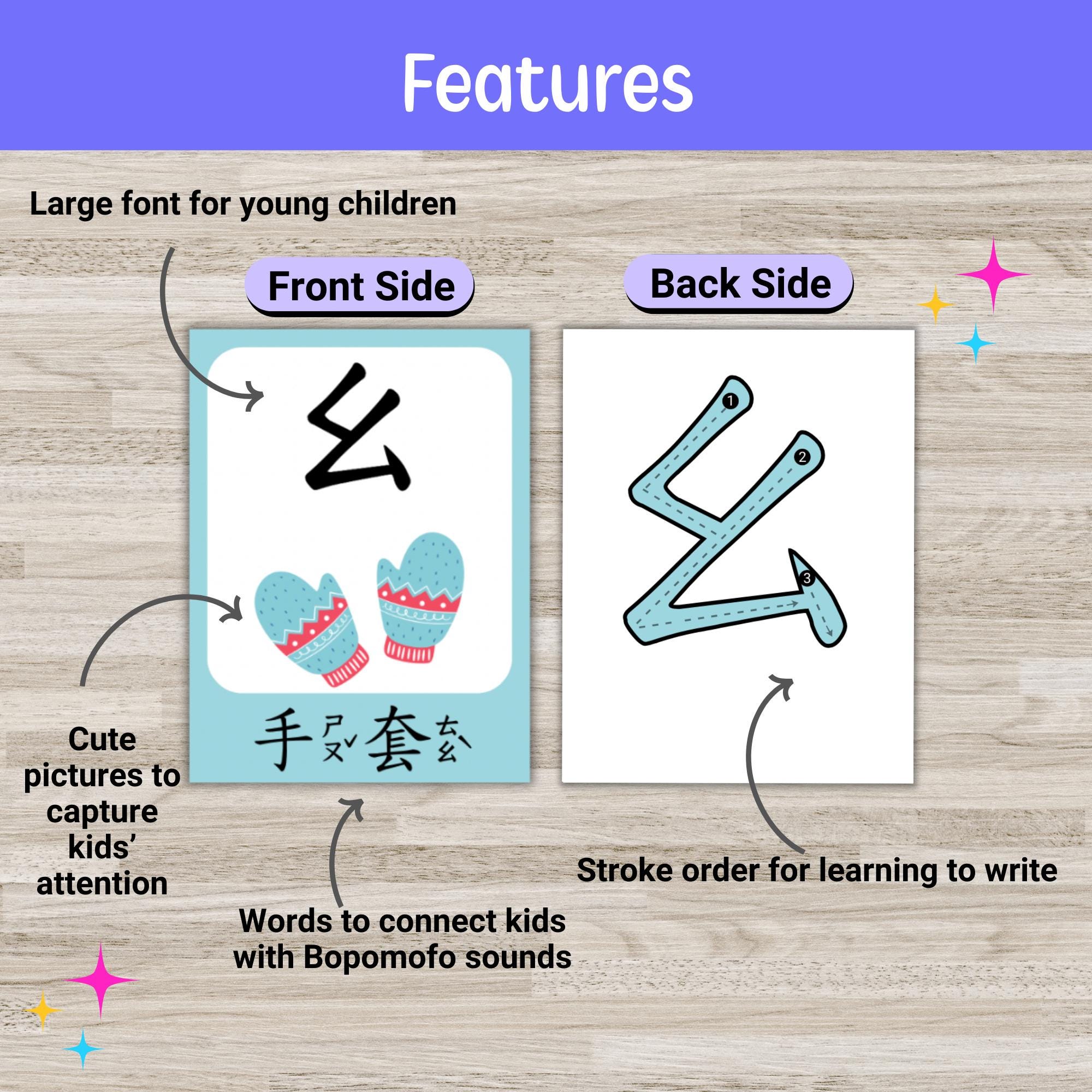 Bopomofo Flashcard L Zhuyin Flash Card With Stroke Order L注音符號 ㄅㄆㄇ ㄈ L ...
