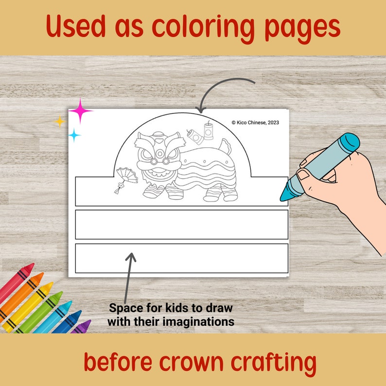 Chinese New Year Paper Crown Crafts, Lunar New Year Kids Activities ...