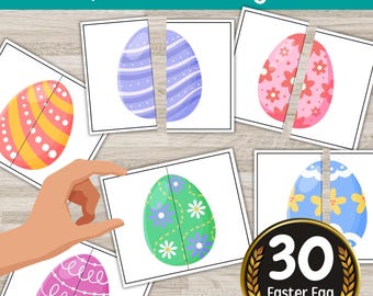 Easter Egg Matching Game, Easter Preschool Kids, Easter Match Activity ...