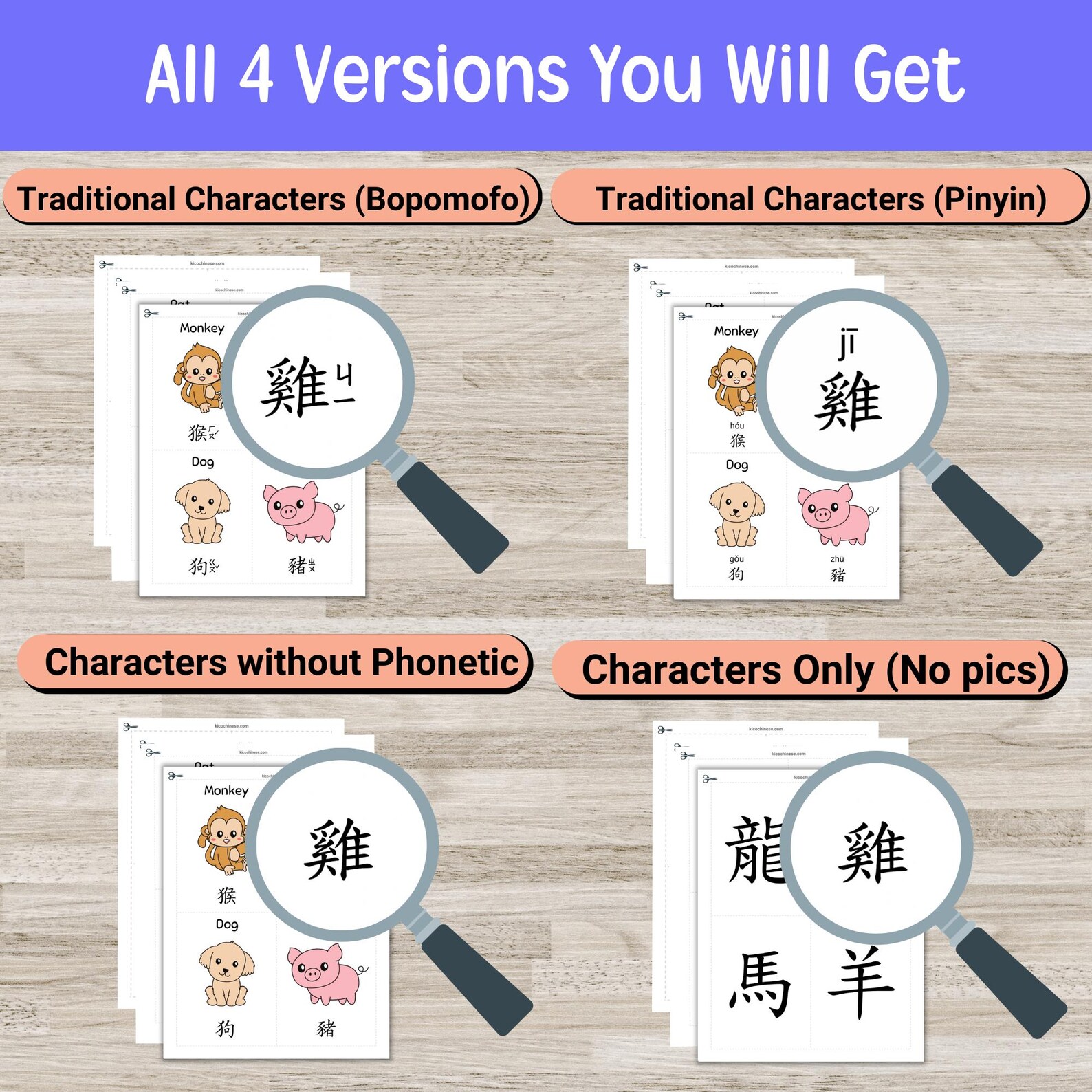 Chinese Zodiac Flashcards, Zodiac Animals Flashcards, Chinese New Year ...