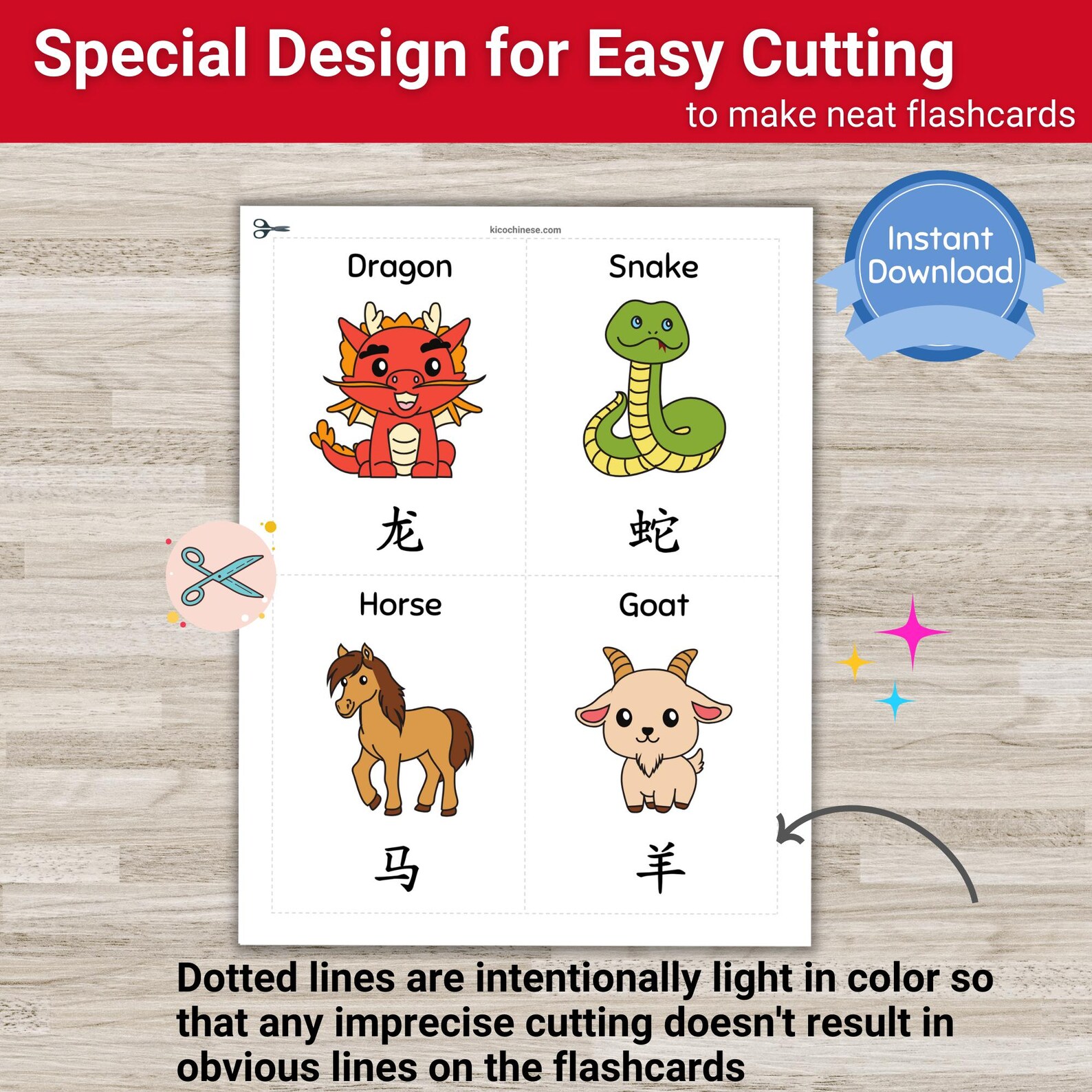 Chinese Zodiac Flashcards, Zodiac Animals Flashcards, Chinese New Year ...