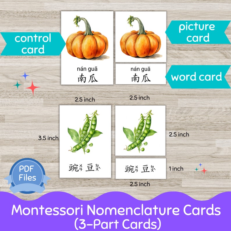 Vegetables Chinese Flashcards, Bopomofo Pinyin Chinese Flash Cards, 3 ...