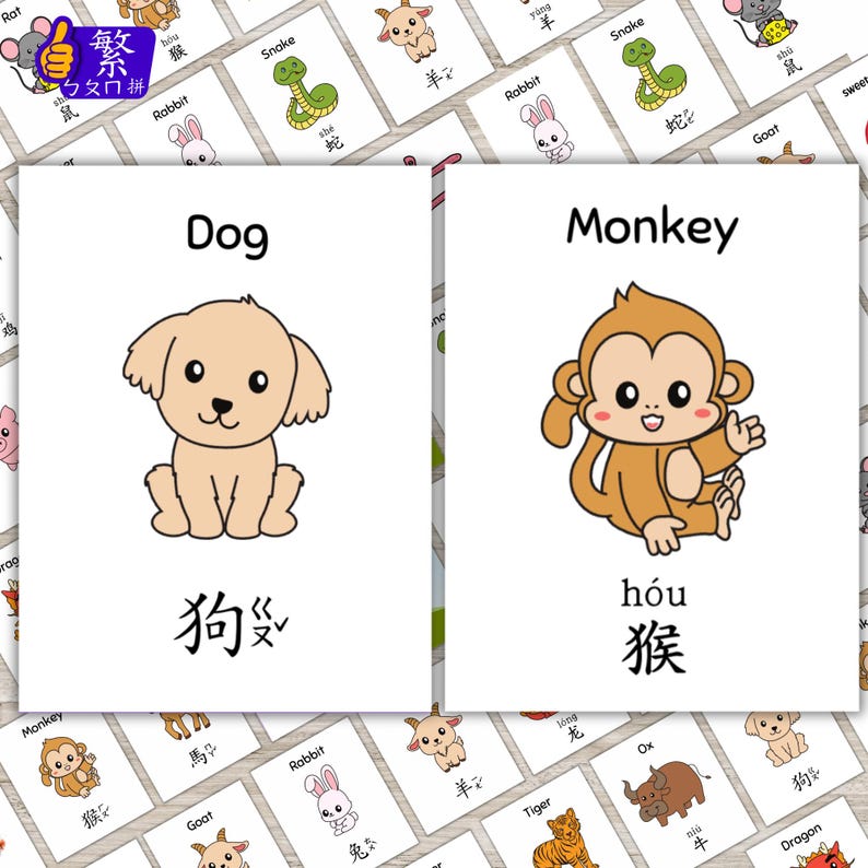 Chinese Zodiac Flashcards, Zodiac Animals Flashcards, Chinese New Year ...