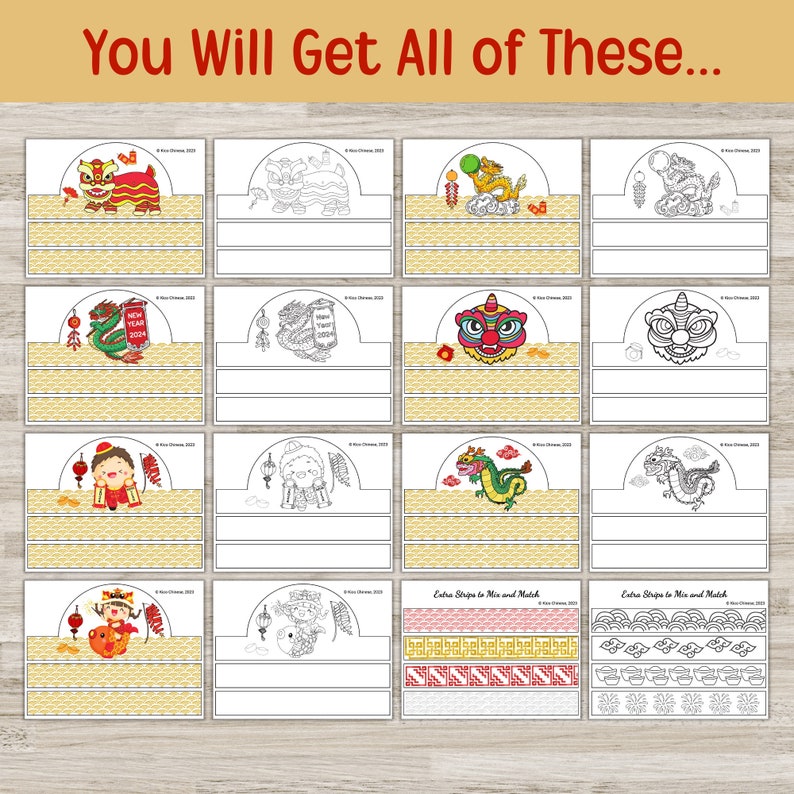 Chinese New Year Paper Crown Crafts, Lunar New Year Kids Activities ...
