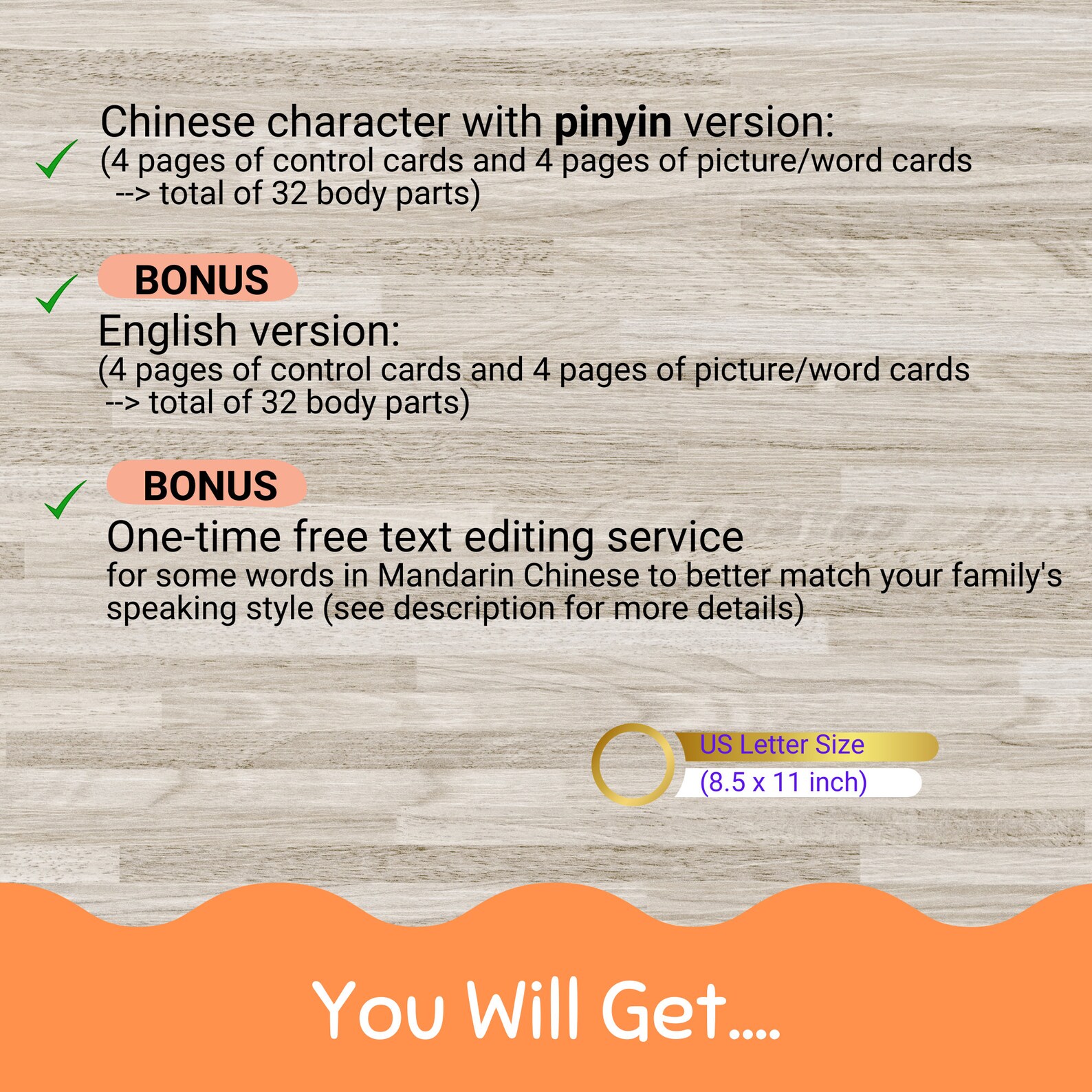 Body Parts Chinese Flashcards, Pinyin Chinese Flash Cards, 3-parts ...