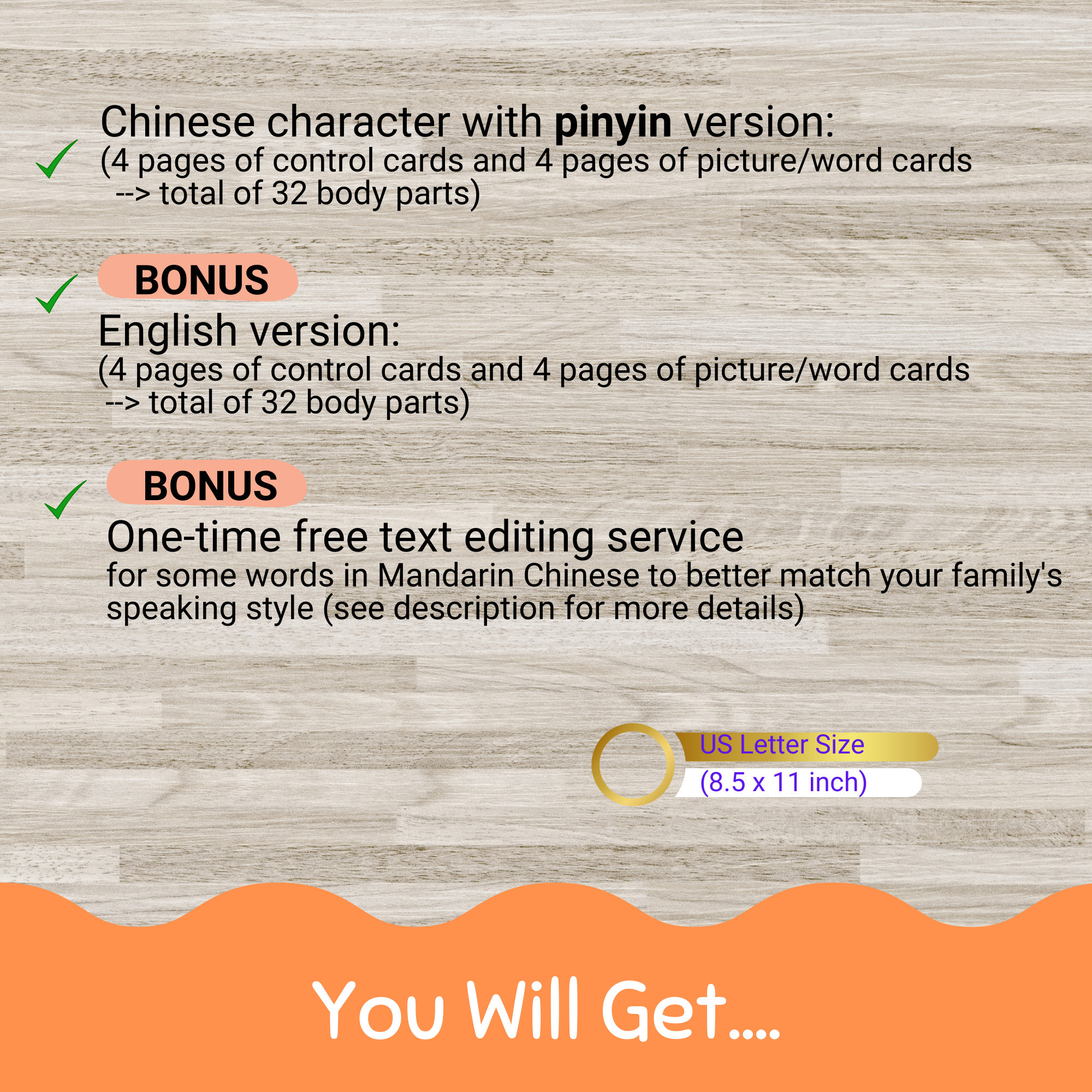 Body Parts Chinese Flashcards, Pinyin Chinese Flash Cards, 3-parts ...