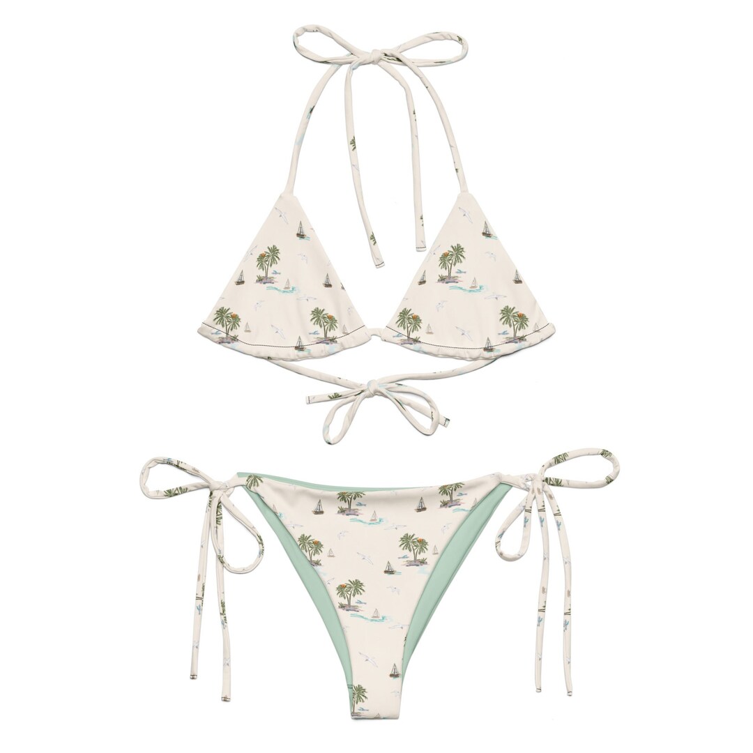 Palms and Sail Boats String Bikini - Etsy