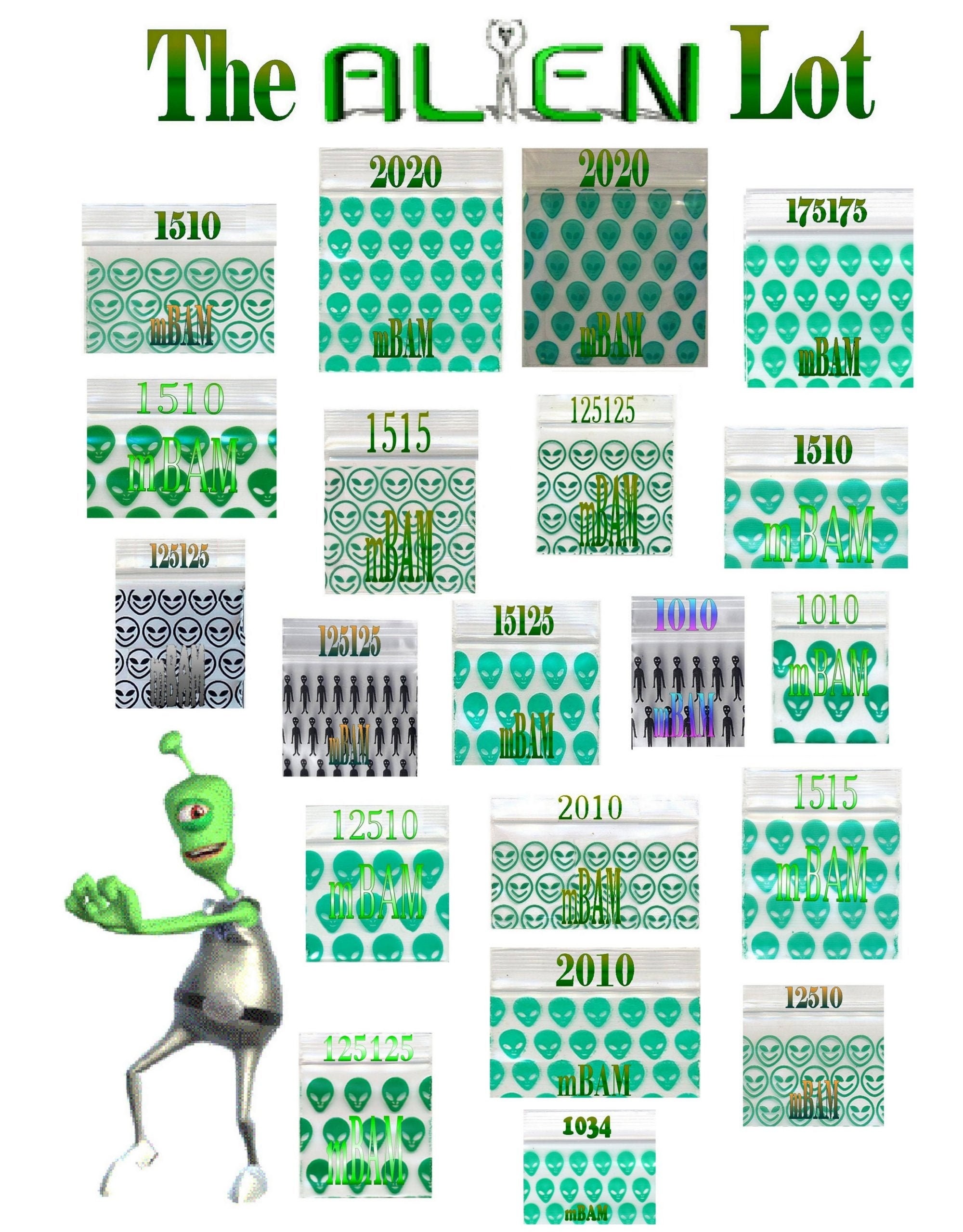 ALIENS DESIGN LOT of Apple Mini Zip Baggies 1.0x.75 to - Etsy