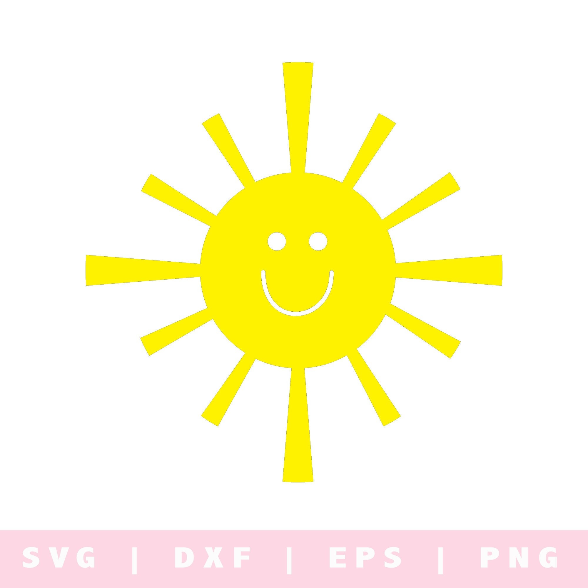 Sun SVG, Happy Sun SVG, Sun Cut File, Cute Sun SVG, Sun Svg for Cricut ...