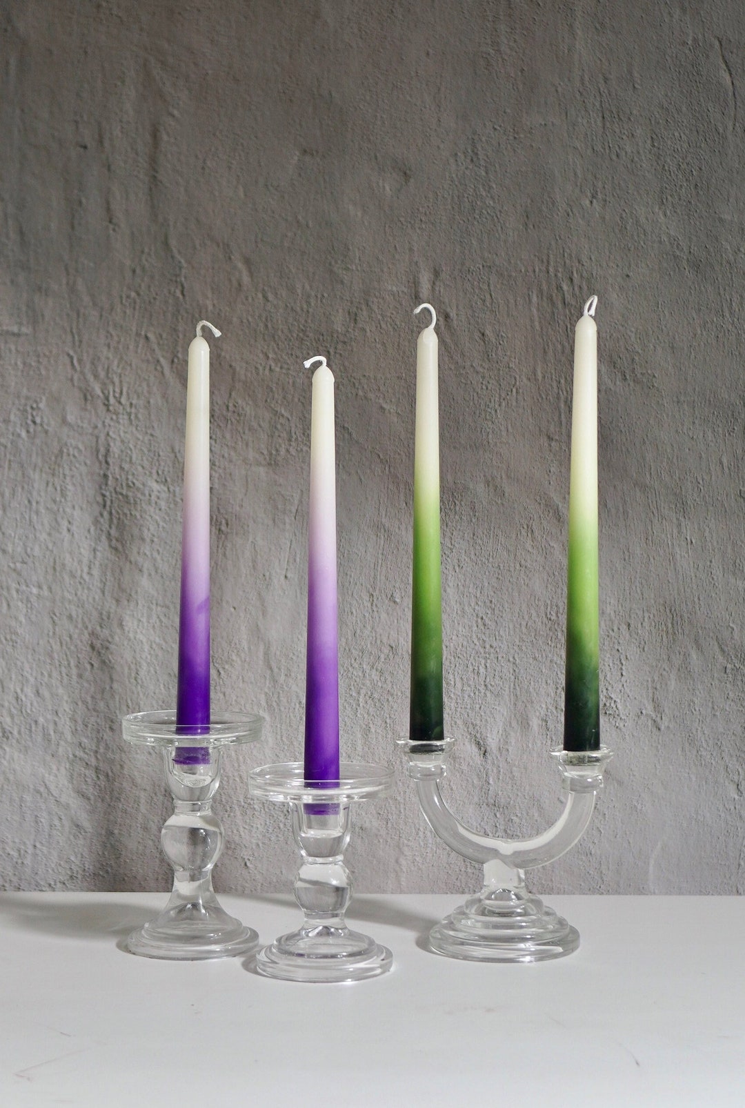 Ombré Dripless Taper Candles / Handmade Natural Candles / Beeswax ...