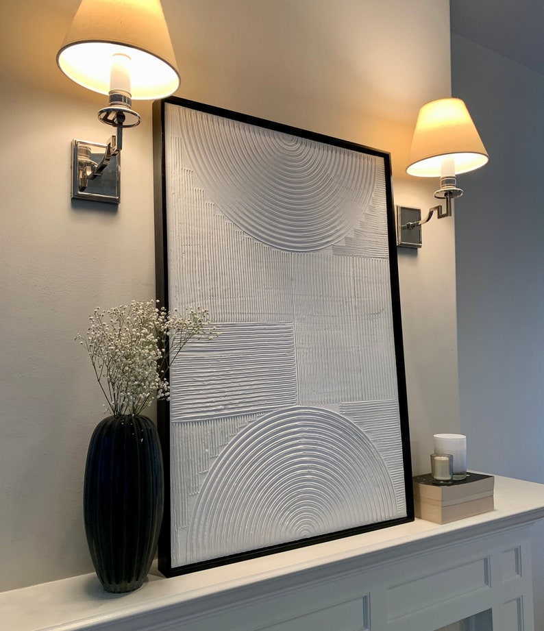 Handmade Textured Plaster Wall Art: Framed Modern Minimalist Decor - Etsy