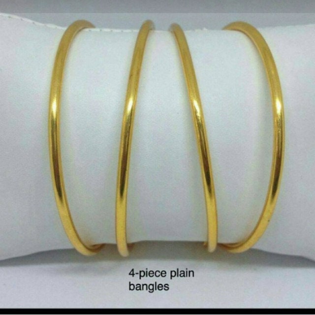 Latest One Gram Gold Plated Set of 4 Plain Bangles Traditional Bangles ...