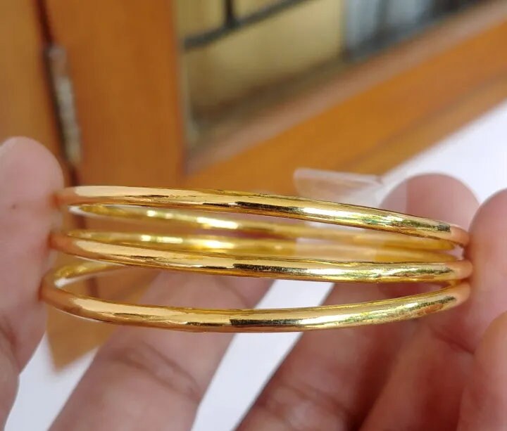 Latest One Gram Gold Plated Set of 4 Plain Bangles Traditional Bangles ...