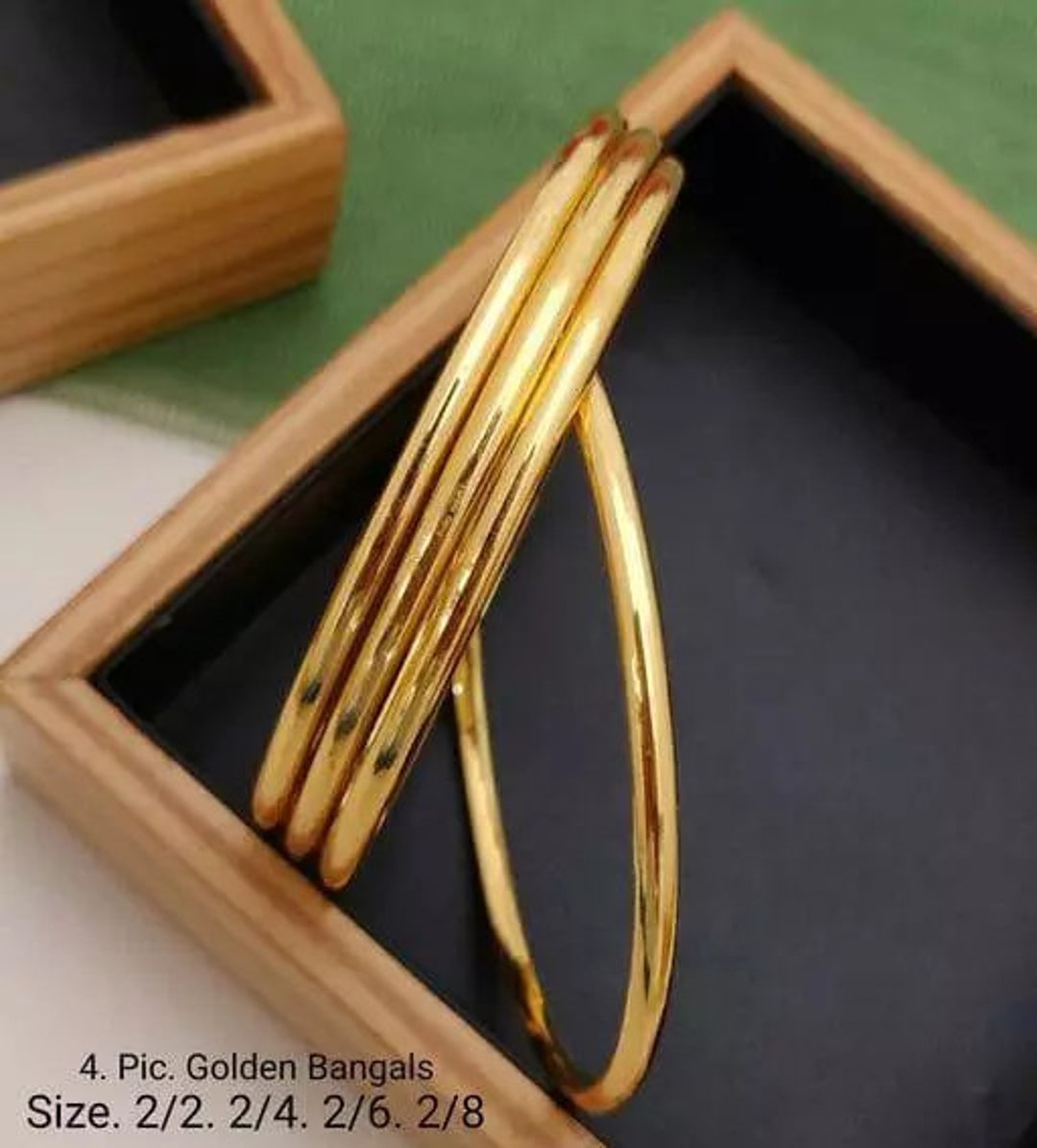 Latest One Gram Gold Plated Set of 4 Plain Bangles Traditional Bangles ...
