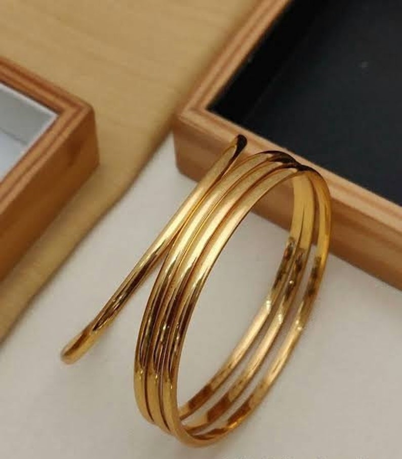 Latest One Gram Gold Plated Set of 4 Plain Bangles Traditional Bangles ...