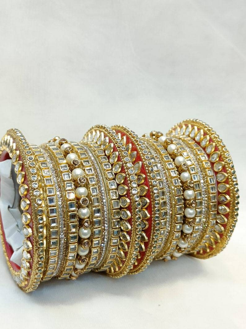Wedding Chura Rajwada Wedding Chura Rajwadi Kundan Chura Chuda Dulhan Chuda Dulhan Bangles Set ...