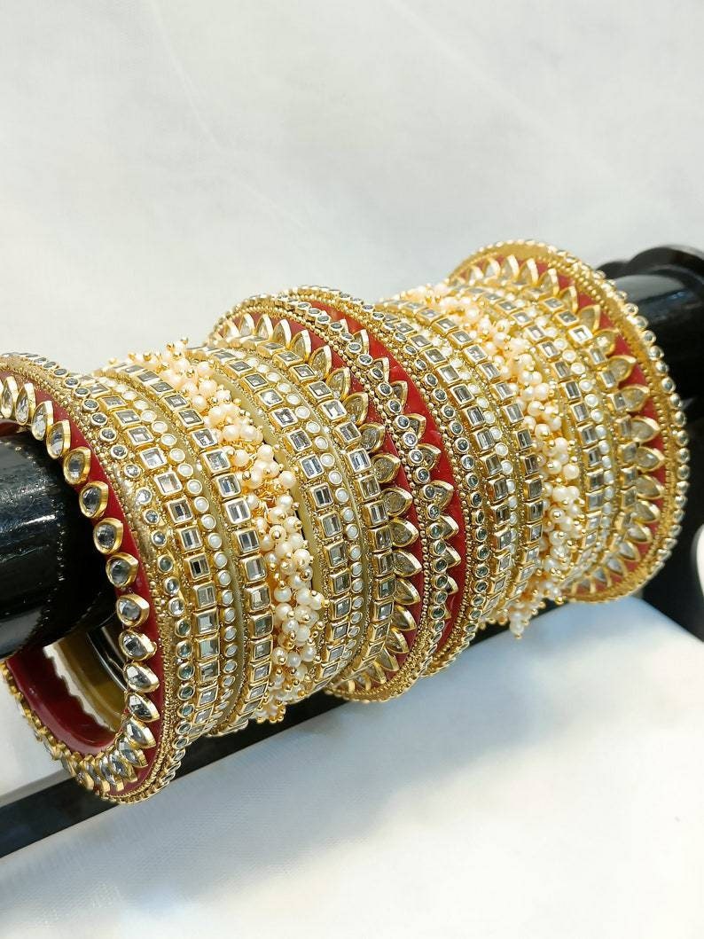 Wedding Chura Rajwada Wedding Chura Rajwadi Kundan Chura Chuda Dulhan Chuda Dulhan Bangles Set ...